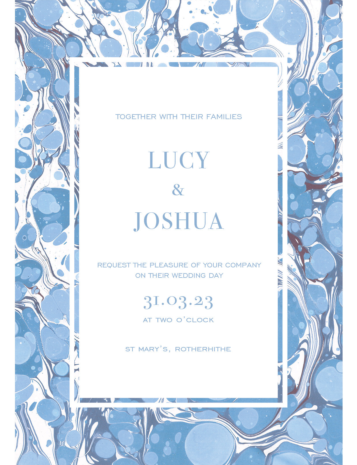Wedding Invitation - Cornflower – Marmor Paperie